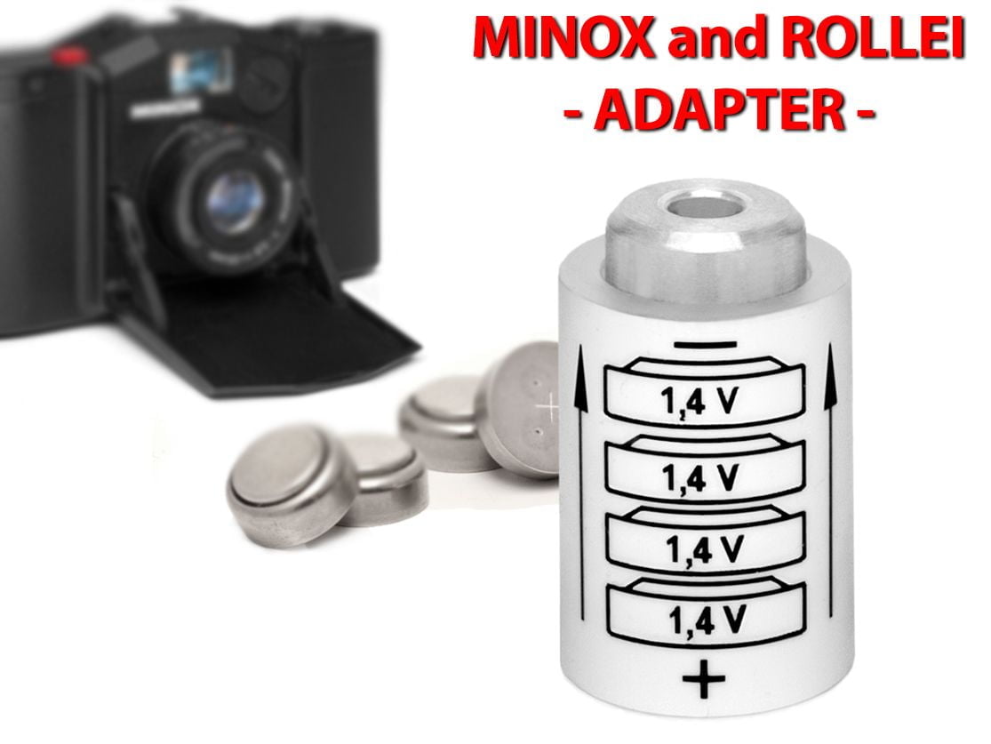Battery ADAPTER + 4 Batteries A312(1,4V) for MINOX 35 (GT, PE, PL, EL ...